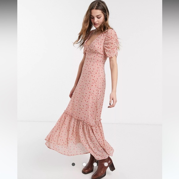 emory park | Dresses | Nwt Emory Park Maxi Tea Tiered Dress In Vintage Blush Pink Floral Print ...